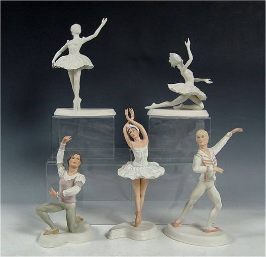 5 Boehm Porcelain Ballet Dancer Figurines