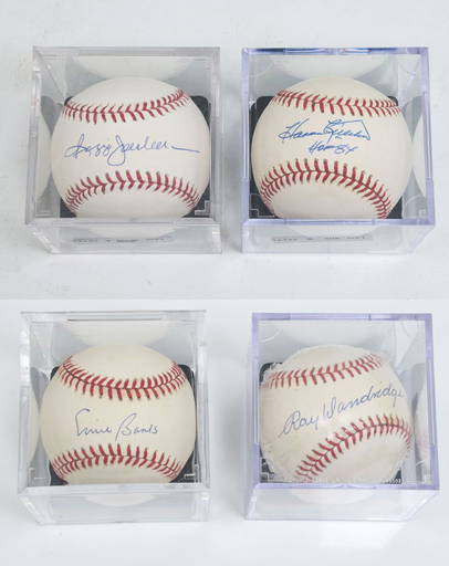 Four Autographed Mlb Baseballs Including Reggie Ja