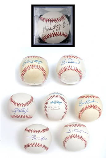 Eight Autographed Major League Baseballs Boggs