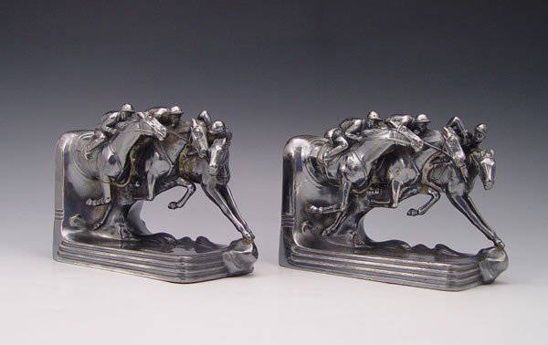 Pair Jennings Brothers Horse Race Bookends