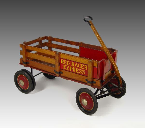 Unique Red Racer Express Dually Toy Wagon
