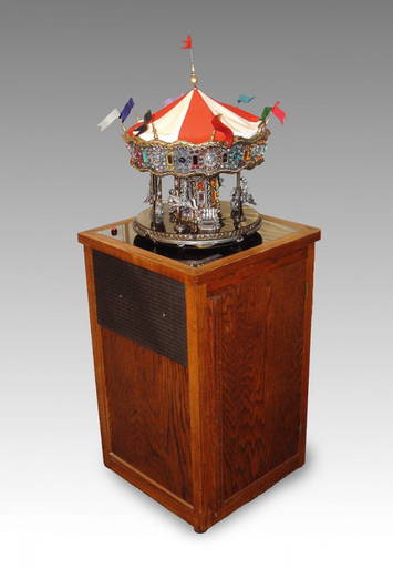 Large Michael Ricker Pewter Carousel On Stand