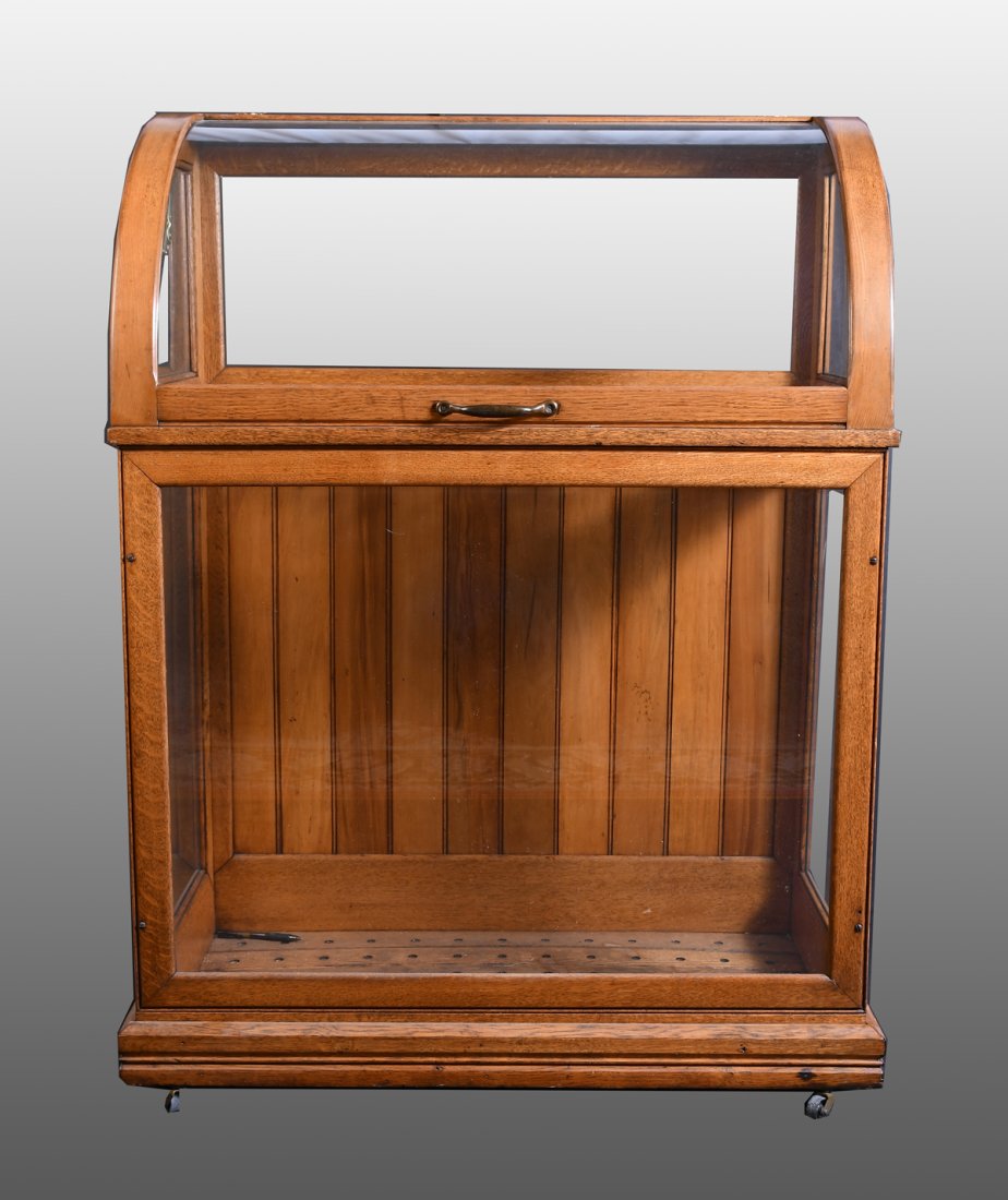 ANTIQUE OAK CANE DISPLAY CASE | Barnebys