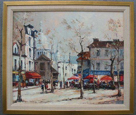 1048: STEPHANE WROBEL PARISIAN STREET SCENE PAINTING