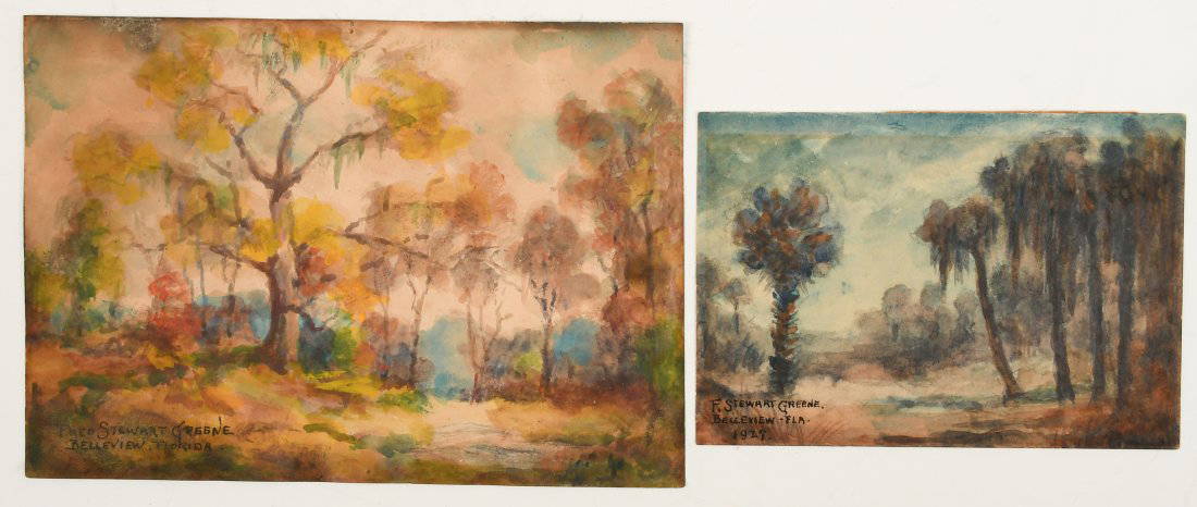Two Fred Stuart Greene Florida Paintings
