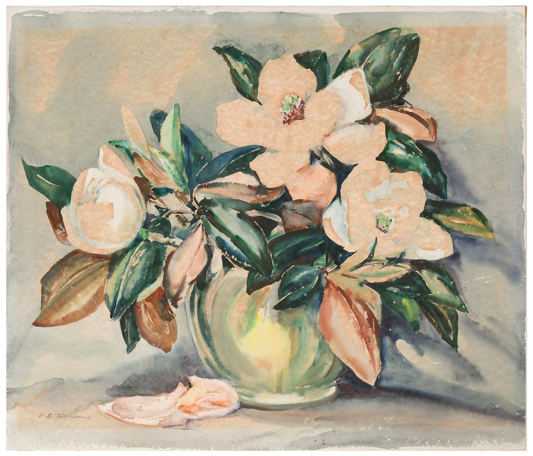 Elizabeth Boardman Warren Magnolia Still Life Painting