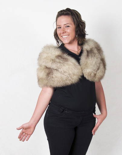 Blue Fox Fur Stole Wrap