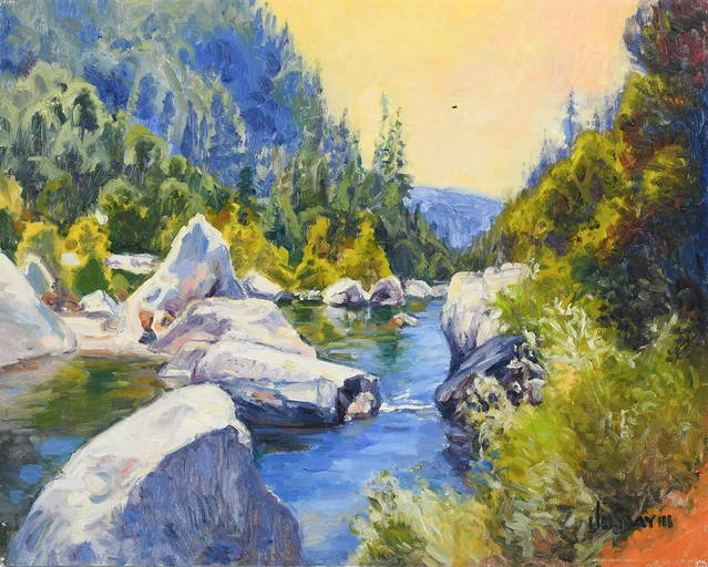 JOE SLAY WESTERN RIVER LANDSCAPE PAINTING (#1286A) on Sep 17, 2022 ...