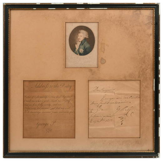 George Iv Signature & Joshua Reynolds Mezzotint