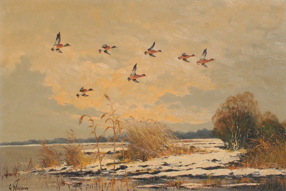 GEORGE STEVENS DUCKS PAINTING - Oct 28, 2011 | Burchard Galleries Inc in FL