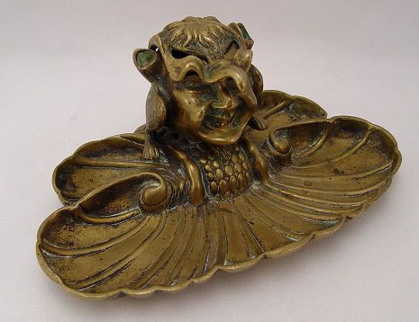 1168A: HEAVY BRASS IMP INKWELL STAND