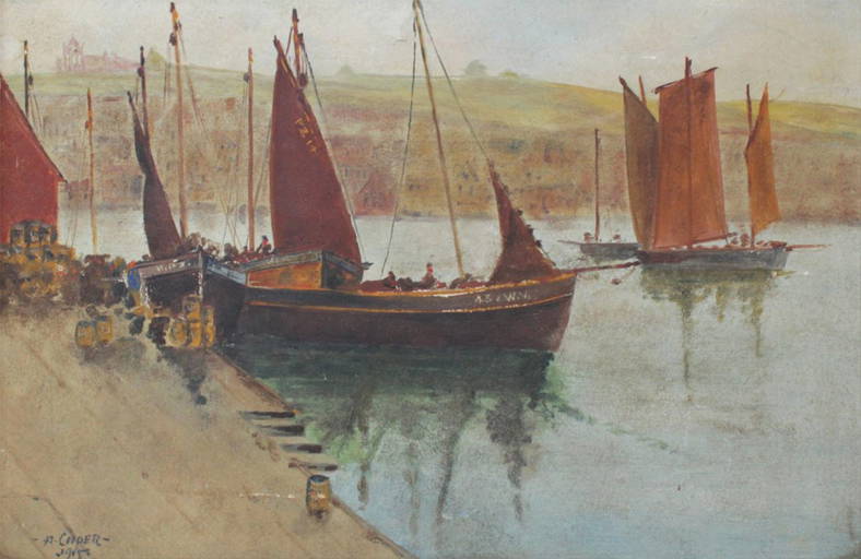 EUROPEAN DOCKSIDE PAINTING SIGNED A. COOPER 1915 (#1077) on Dec 10 ...