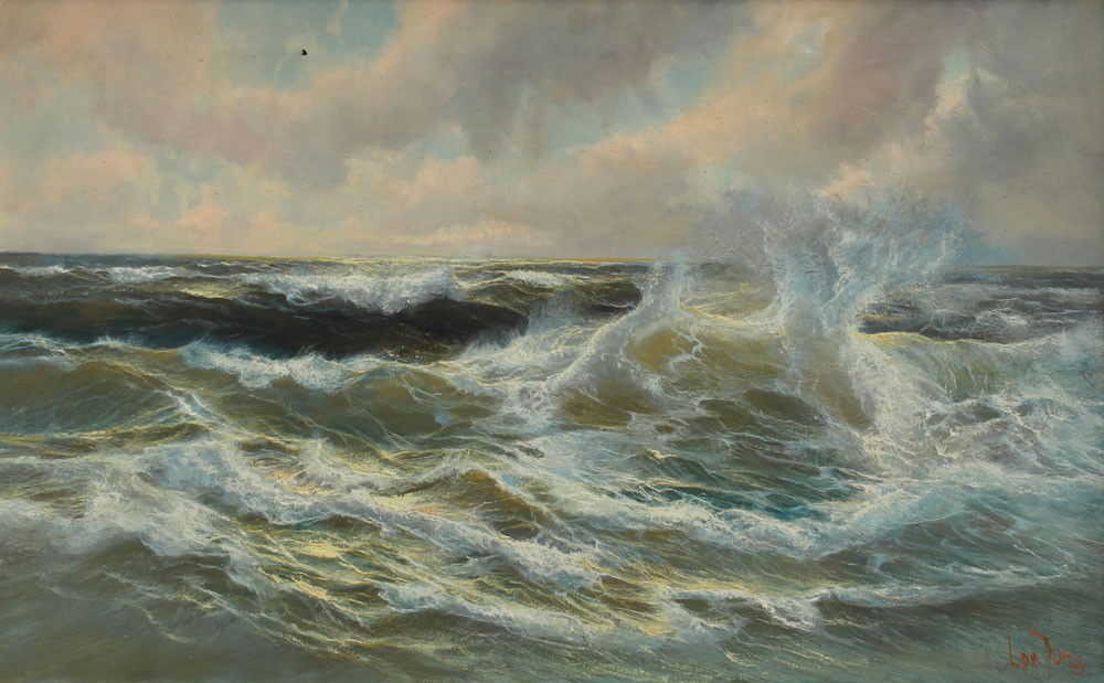 393: WELL DEFINED SEASCAPE PAINTING SIGNED L. DE JONG