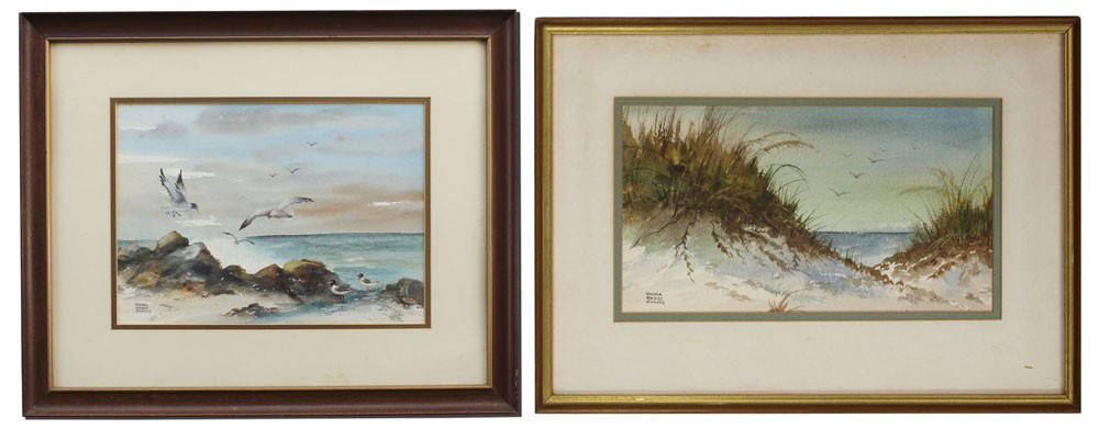 2 Dora Reed Evans Watercolor Paintings
