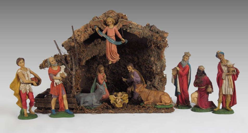 Vintage Italian Nativity Set With Creche