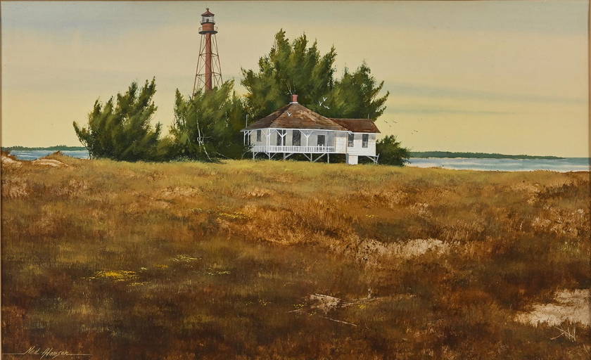 ORIGINAL NEIL ADAMSON SANIBEL LIGHTHOUSE PAINTING (#1230) on Feb 18 ...