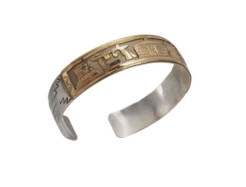 401A: RANDALL BEGAY NAVAJO SILVERSMITH CUFF BRACELET