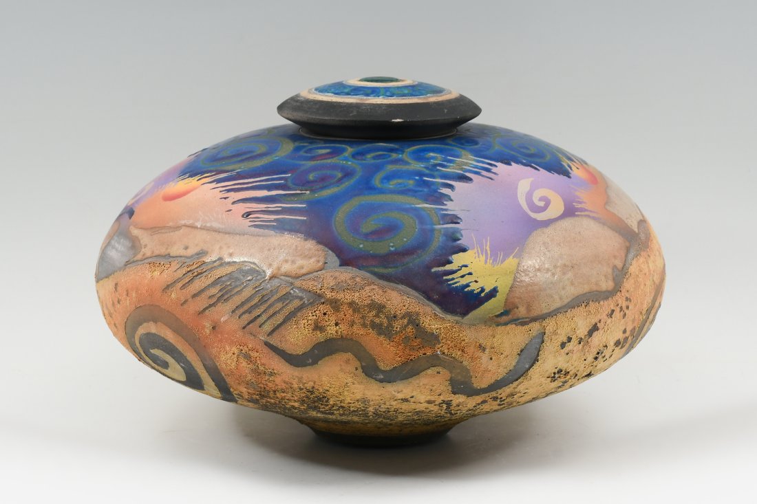 Raku Art Pottery Vessel Steven Forbes Desoule