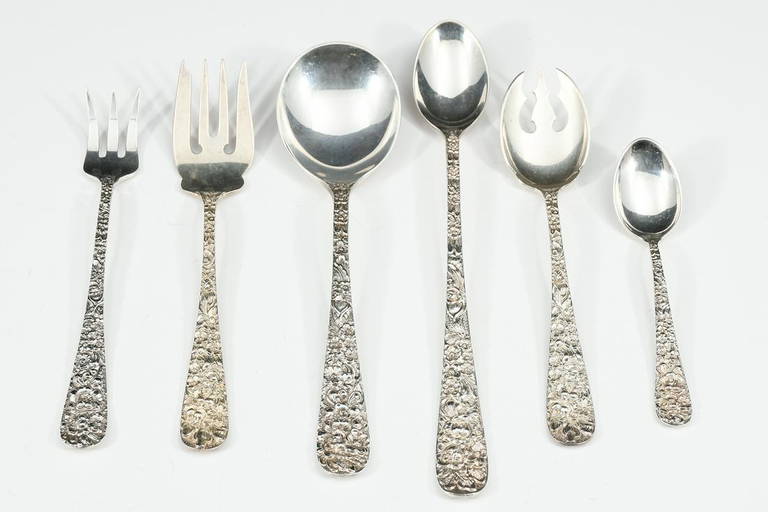 43 Pc. Sterling Stieff ''rose'' Flatware