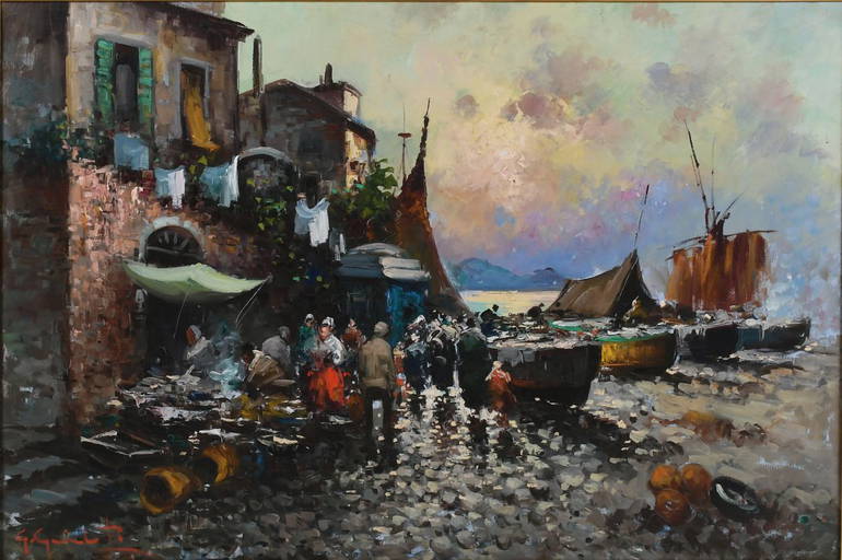 Giovanni Guidotti Italian Coastal Scene