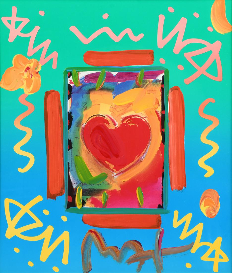 Peter Max ''heart'' Mixed Media