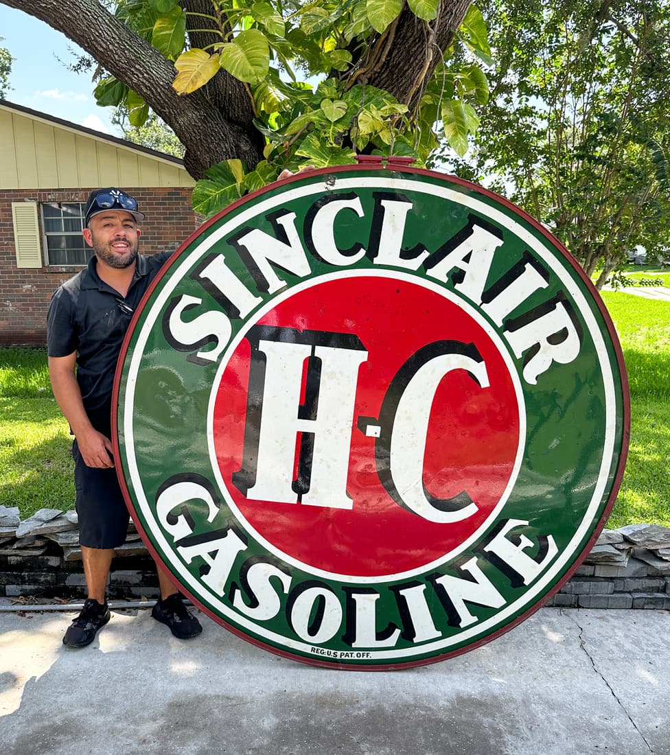 Large Double Sided Sinclair Gasoline Sign Auction