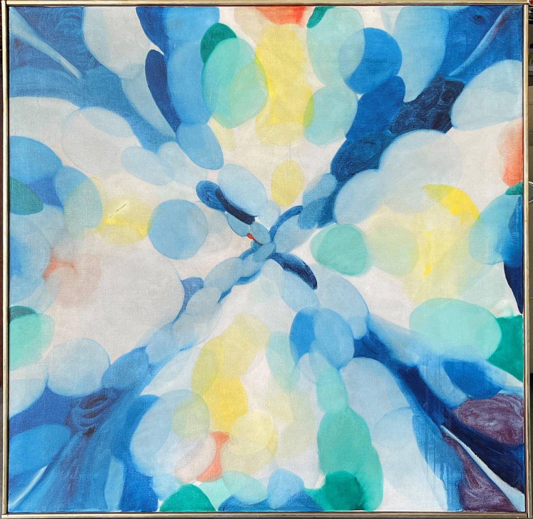 Alice Baber Painting ''lavender Ways To The Sea'' Auction