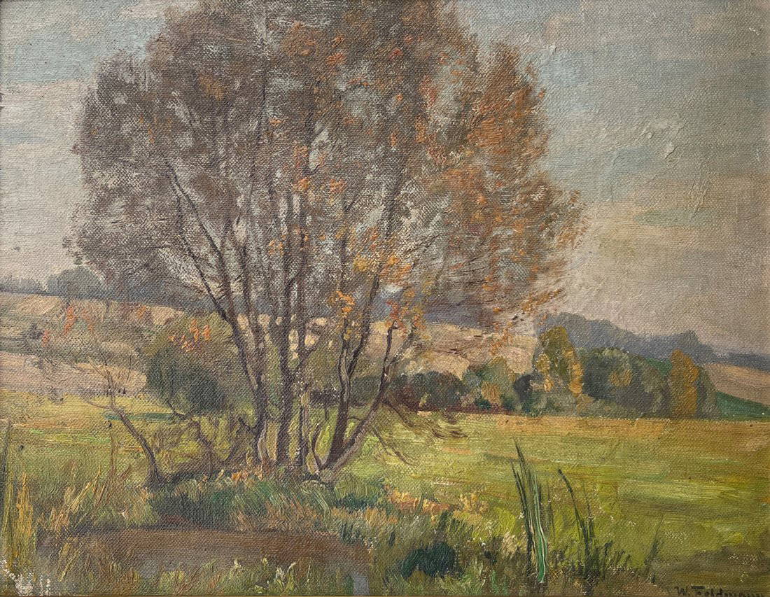 Wilhelm Feldmann Impressionist Pastoral Country Landscape Auction