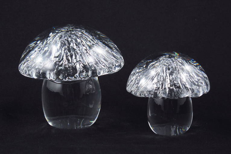 2 Daum France Crystal Toadstool Mushroom