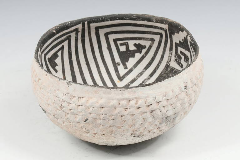Anasazi Pottery Corrugated White Ware Bowl