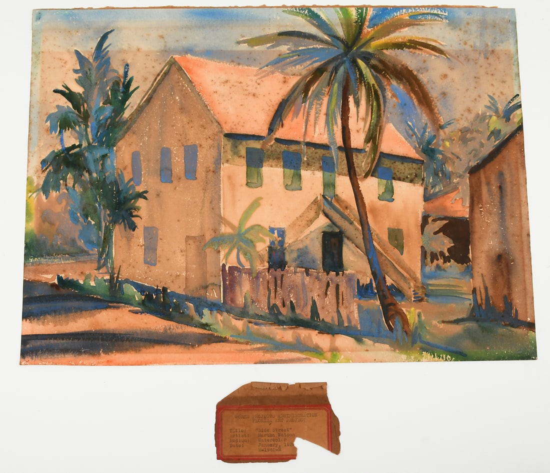 Martha Watson ''side Street'' Watercolor Auction