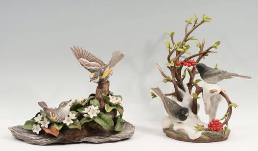 2 Pc. Boehm Porcelain Bird Grouping Sculptures