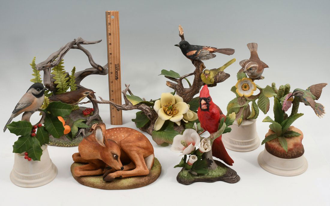 7 Pc. Boehm Porcelain Birds & Deer Sculptures