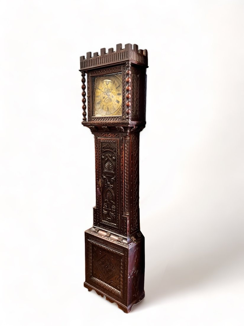18th-c. William Varley Carved Oak Tall Case Clock Auction