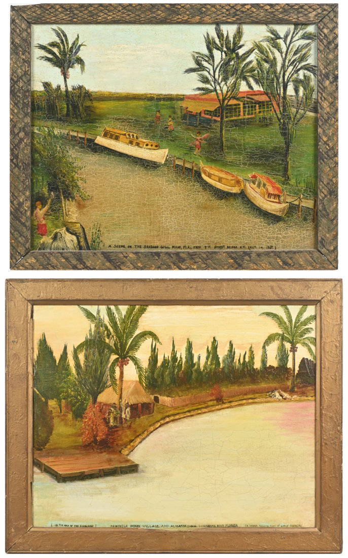 Two Early Naive Early Miami Paintings Auction