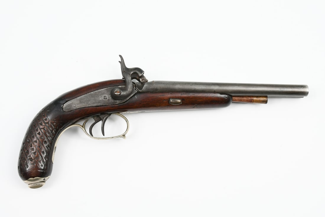 Double Barrel .45 Cal. Flintlock Pistol Auction