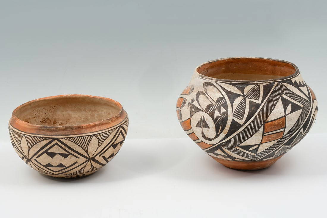 2 Pc. Decorated Acoma Bowls Auction