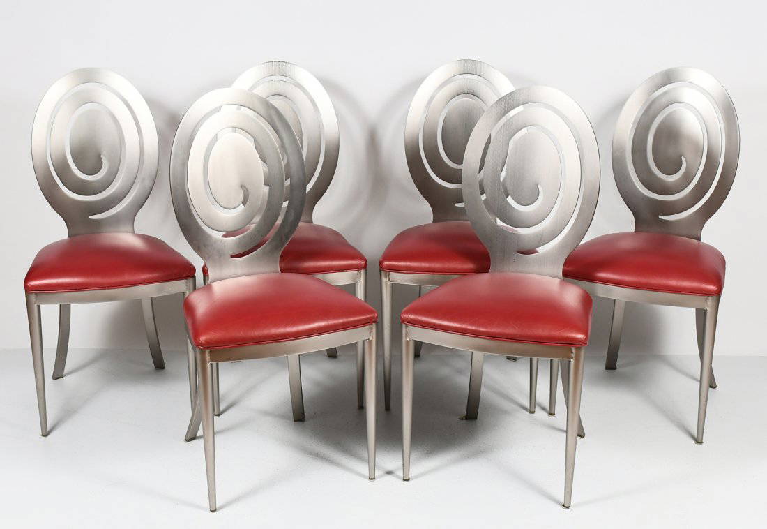 Set Of 6 Ethan Allen "radius" Chairs Auction