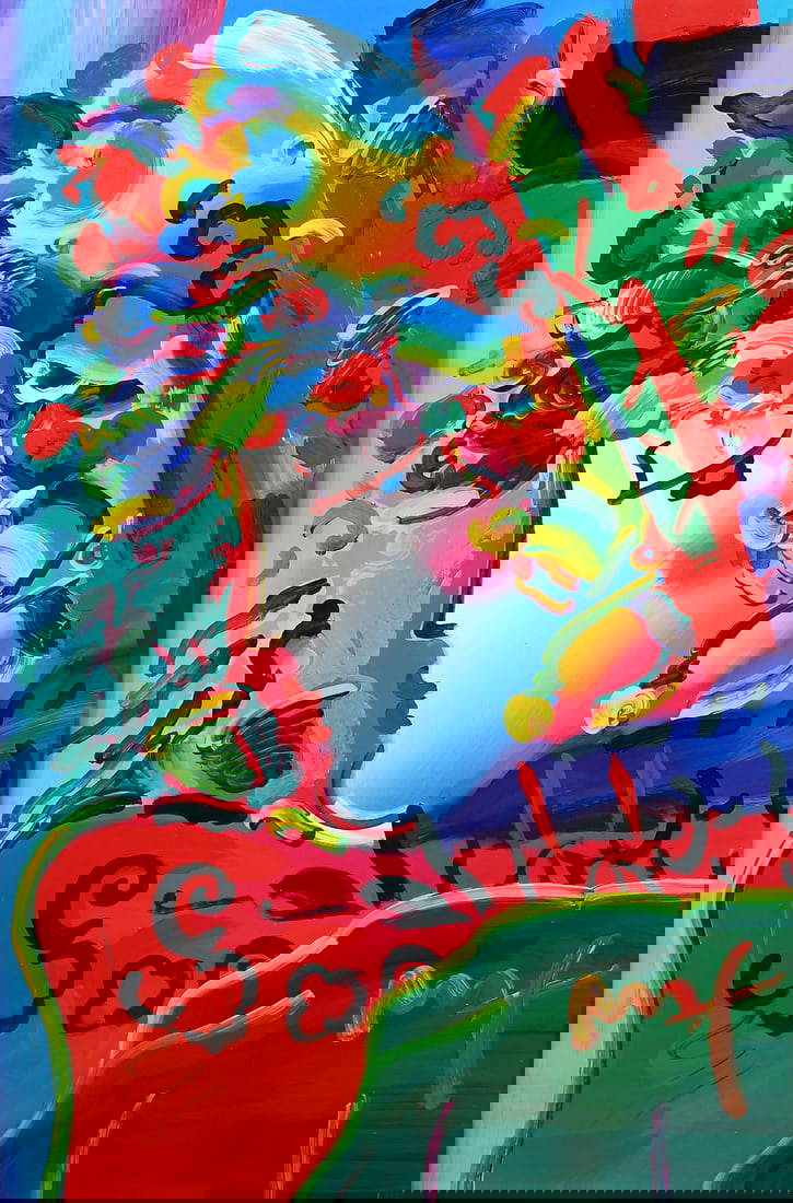 Peter Max "blushing Beauty Ii" 2007 Mixed Media Auction