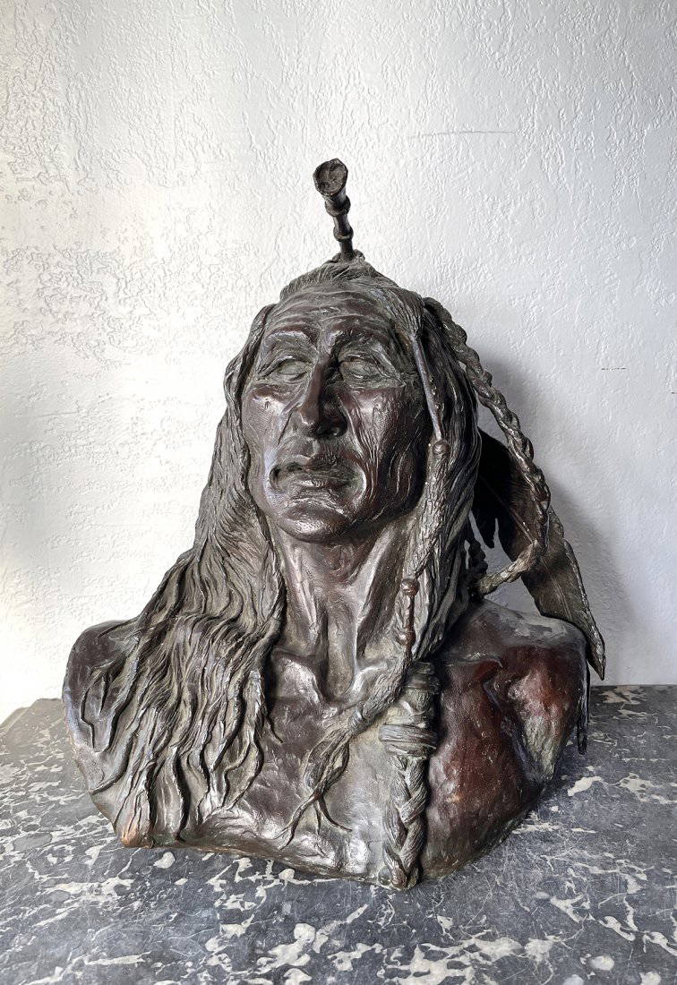 Gregory Perillo Chief Black Kettle Bronze Bust Auction
