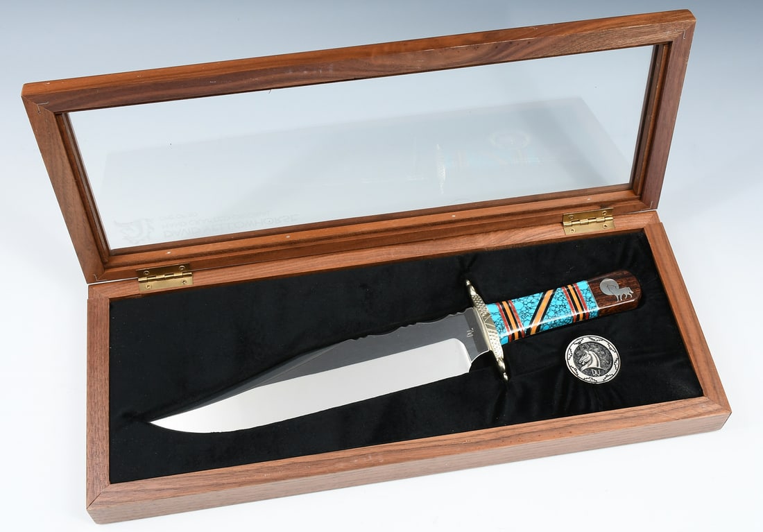 David Yellowhorse Howling Wolf Bowie Knife Auction