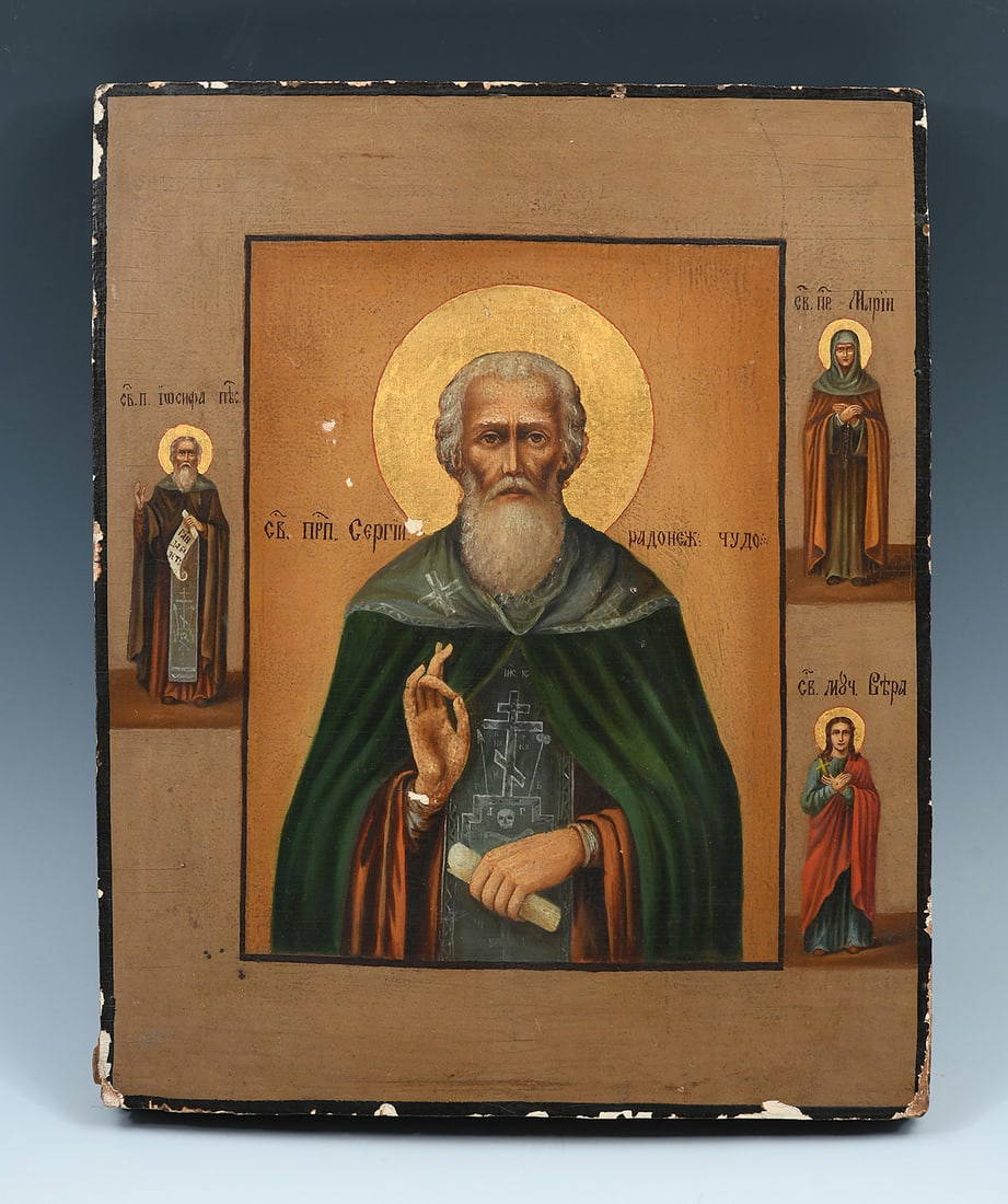 Icon W/ Bearded Saint Auction