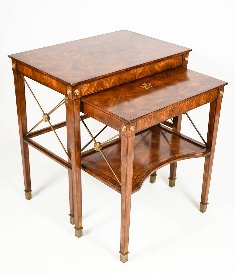 2 Pc. Theodore Alexander Inlaid Nesting Tables Auction