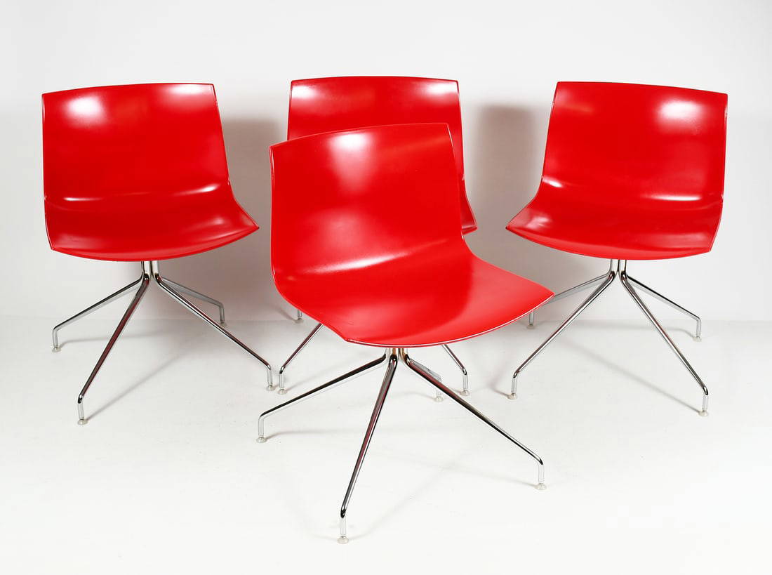 4 Pc. Modern Italian Arper Catifa Dining Chairs Auction