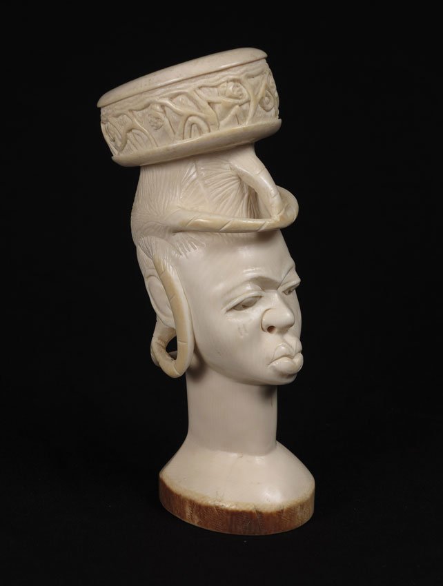 54: CARVED AFRICAN IVORY FIGURAL BUST