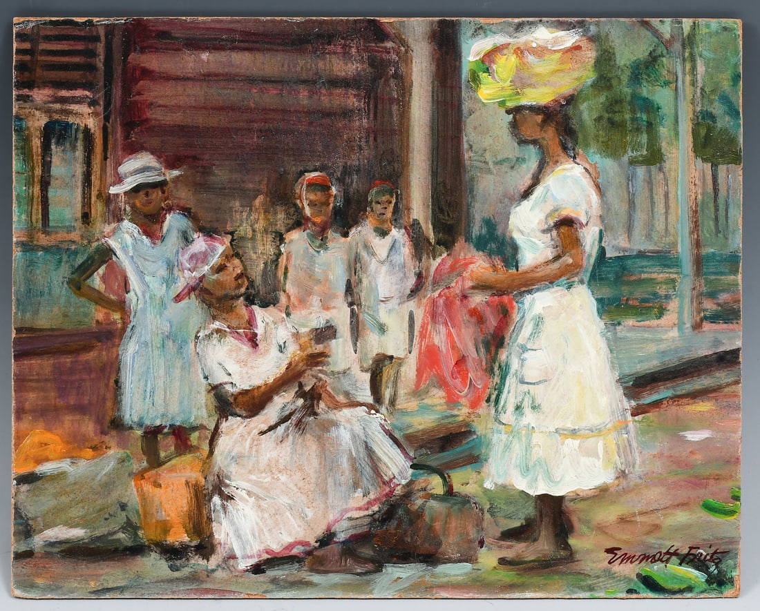 Emmett John Fritz "sunday After Church" Painting Auction