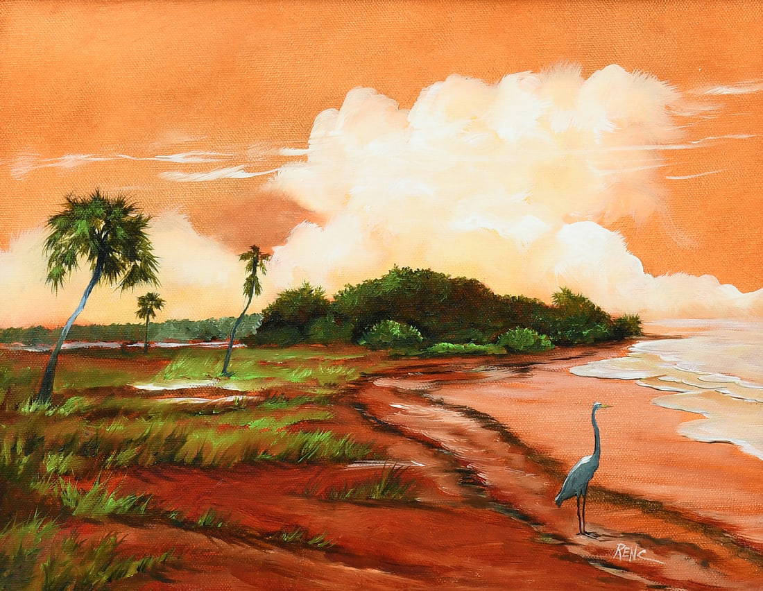Bill Renc Fort Desoto Original Painting Auction