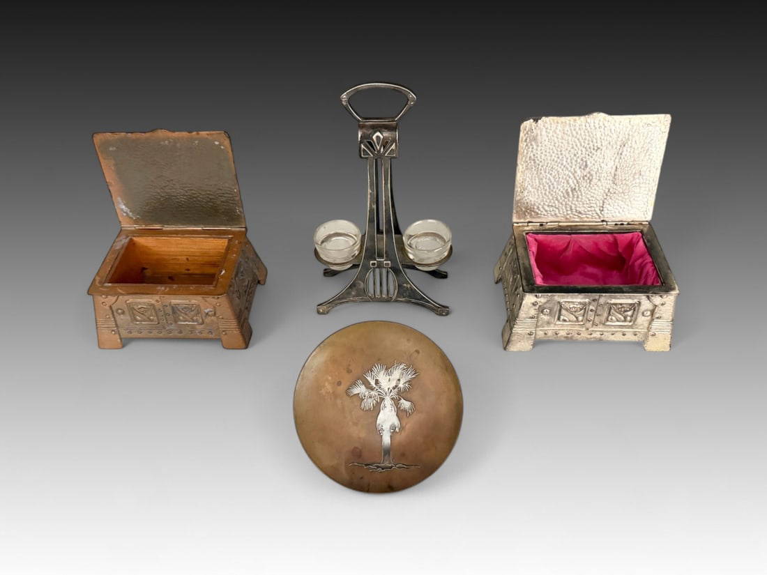 4 Pc. Metal Arts & Crafts And Secessionist Items Auction