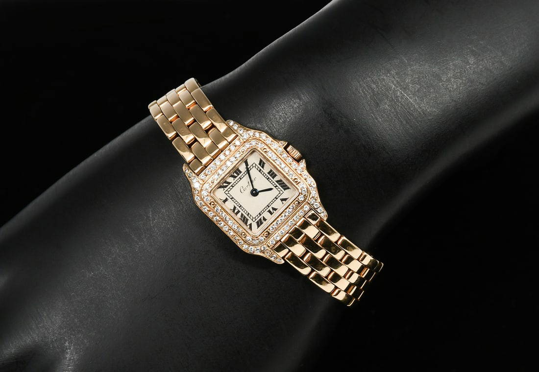 18k Cartier Mini Panthere 2 Row Diamond Watch - Jun 22, 2025 | Burchard ...