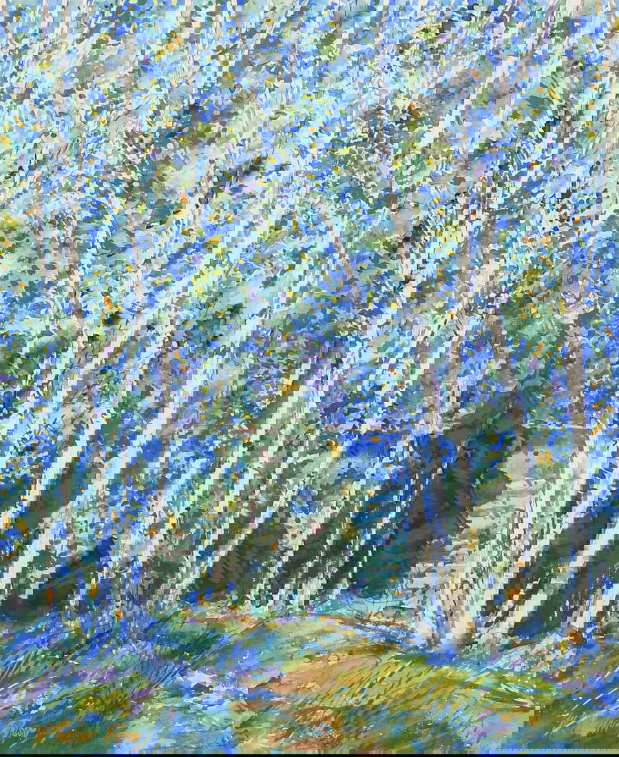 William Thatcher Folsom Pointillist Aspen Landscape - Jul 20, 2025 ...